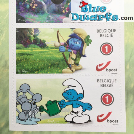 10 x Smurf stamp (60 year smurfs) | 8033182498923