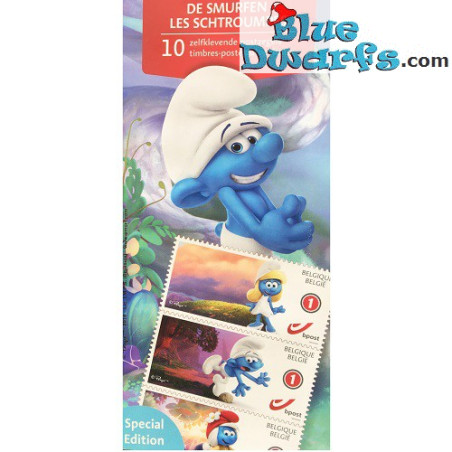 10 x Smurf stamp (60 year smurfs) | 8033182498923
