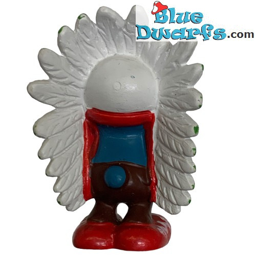 20144: Indian Smurf with feathers - W. Germany - - Schleich - 5,5cm