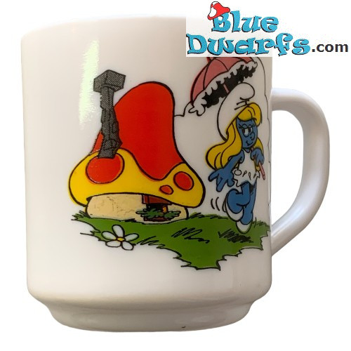 Vintage Smurf mug - Papa smurf the photographer - Ceramic - +/-7x9cm