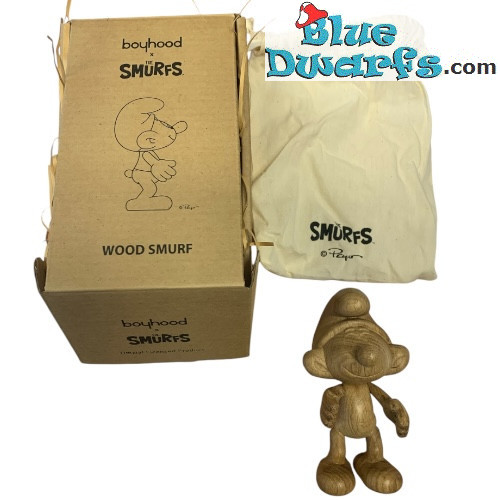 Hand Crafted Smurf Statue - European FSC White Oak - Boyhood - 14 cm ...