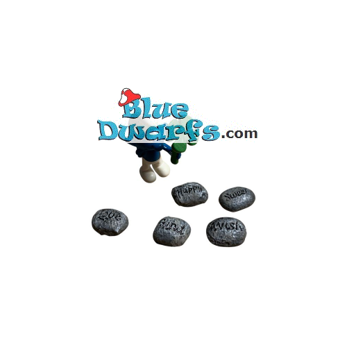 5 x Grey Resin Stones - Smurfs Decoration Product - Smurf Not Included ...