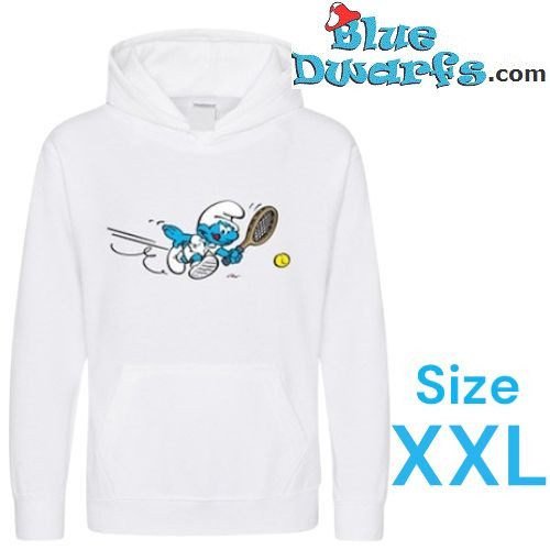 Smurf Playing Tennis - The Smurfs Jumper – White - Hingly - Size XXL ...